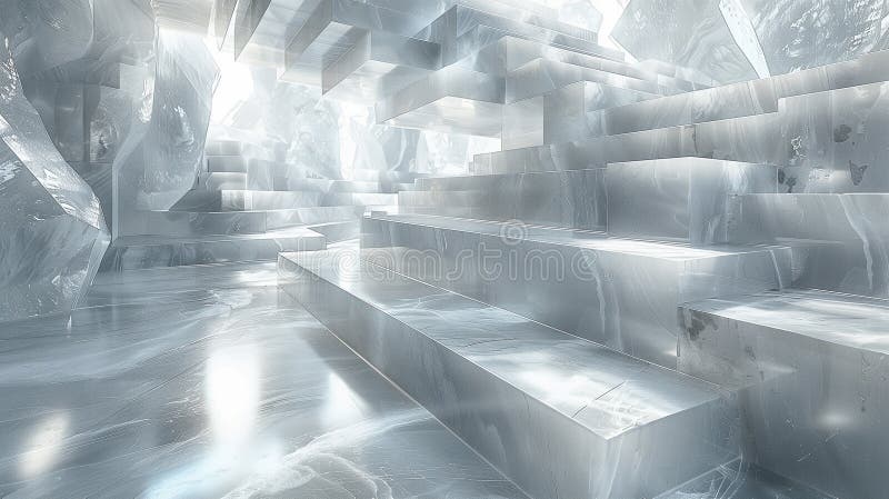 Abstract Crystal Structure with Reflective Surfaces Stock Illustration ...