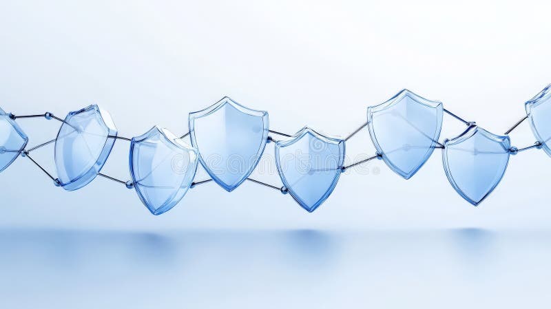 Abstract Crystalline Pattern with Overlapping Transparent Blue ...