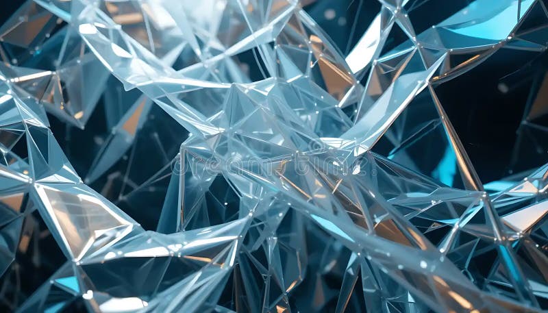 Abstract Crystalline Structure Blue Glass Network Stock Illustration ...