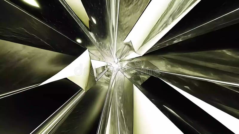 Abstract Crystalline Structure with Metallic Sheen, Creating a Tunnel ...
