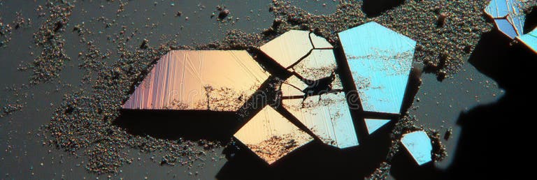 Abstract Crystallized Structure Microscopic View Iridescent Colors ...