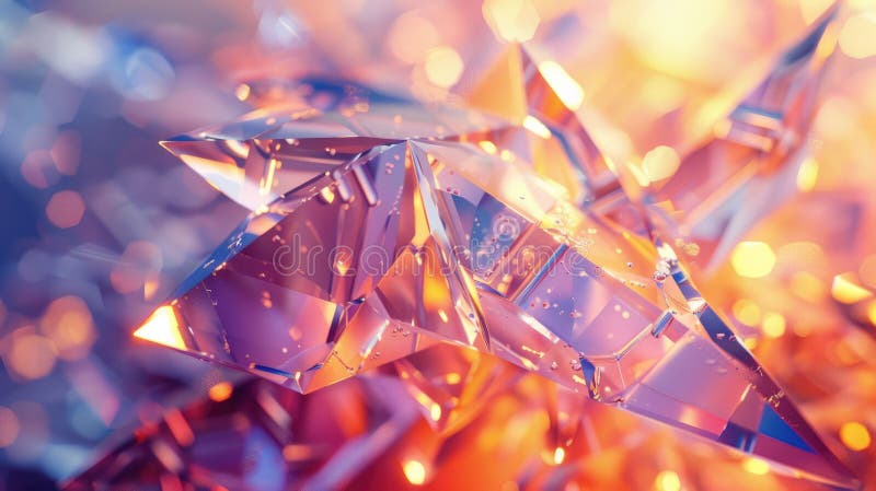 Abstract Crystals with Colorful Reflections Create a Mesmerizing Modern ...