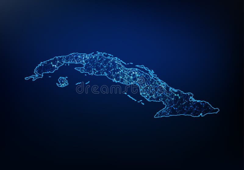 Cuba Map Design with 3D Style. Blue Cuba Map and National Flag Stock Vector - Illustration of ...
