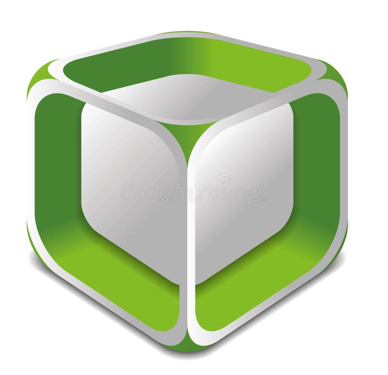 Green cube design stock vector. Illustration of three - 11786943