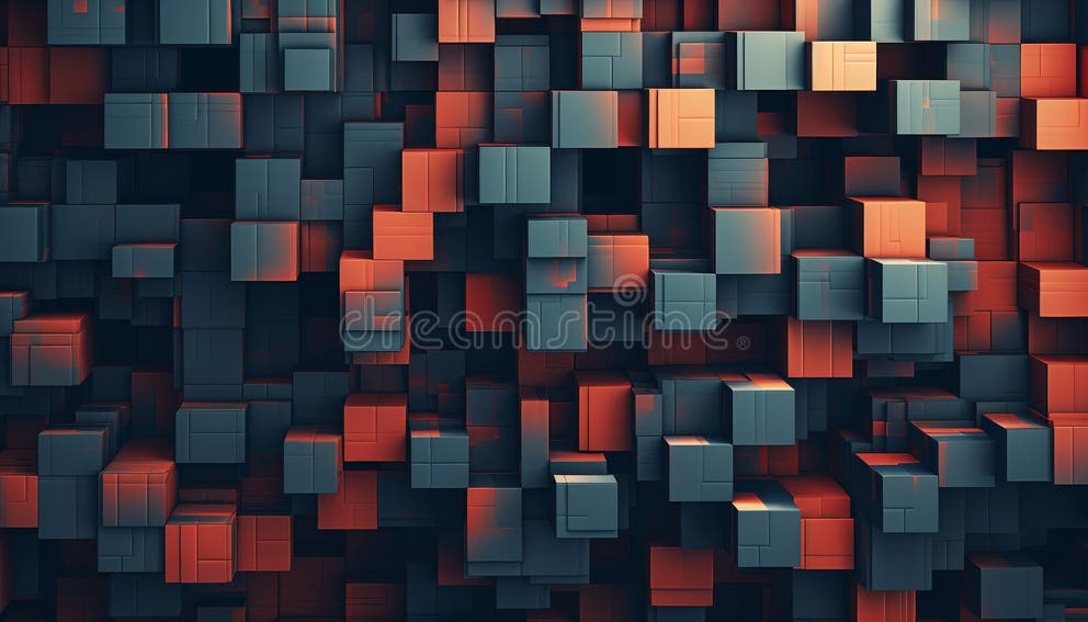 Abstract Cube Background Geometric Block Pattern. Stock Photo - Image ...