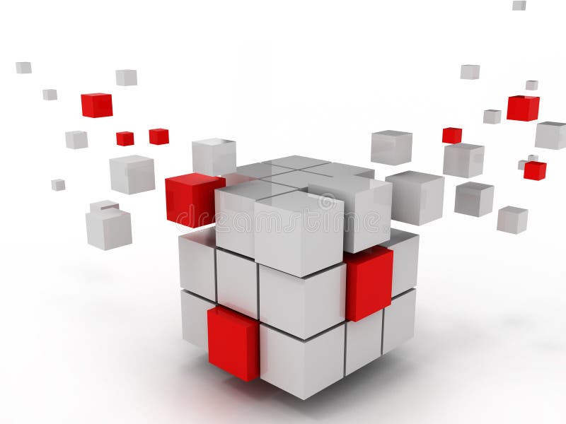 Abstract Cube of Business Structure Stock Illustration - Illustration ...