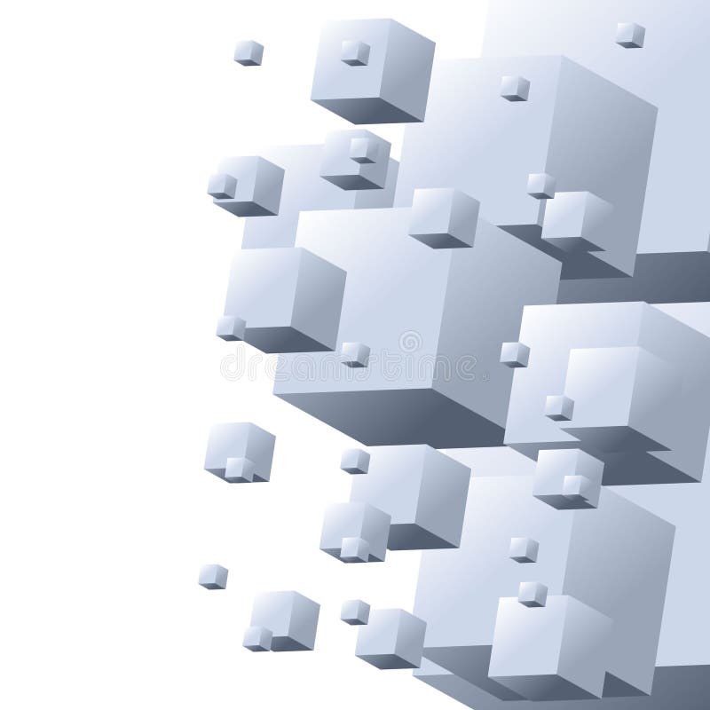 Cube 3d Design stock vector. Illustration of grey, shadow - 18580485