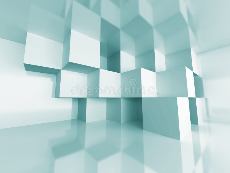 Abstract Cube Design Room Interior Architecture Background Stock ...