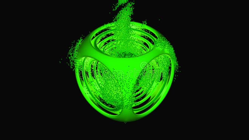 Abstract Cube with Flying Particles Inside. Design. Complex Structure ...