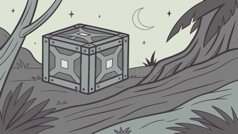 Abstract Cube Forest Night Vector, Mysterious Geometric Object, Vector ...