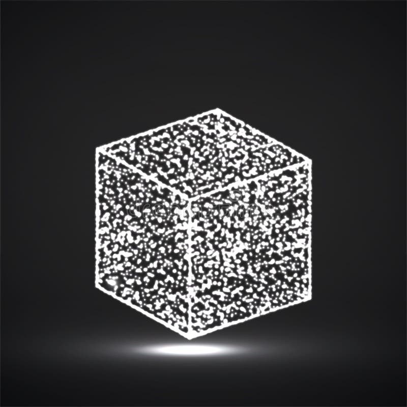 Abstract Cube with Glowing Particles Stock Vector - Illustration of ...