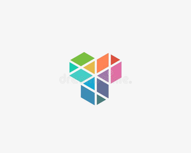 Abstract Cube Hexagon Construction Logo Design. Geometric Vector Logo ...