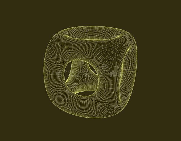 Abstract Cube with Holes. Vector Wireframe Illustration Stock Vector ...