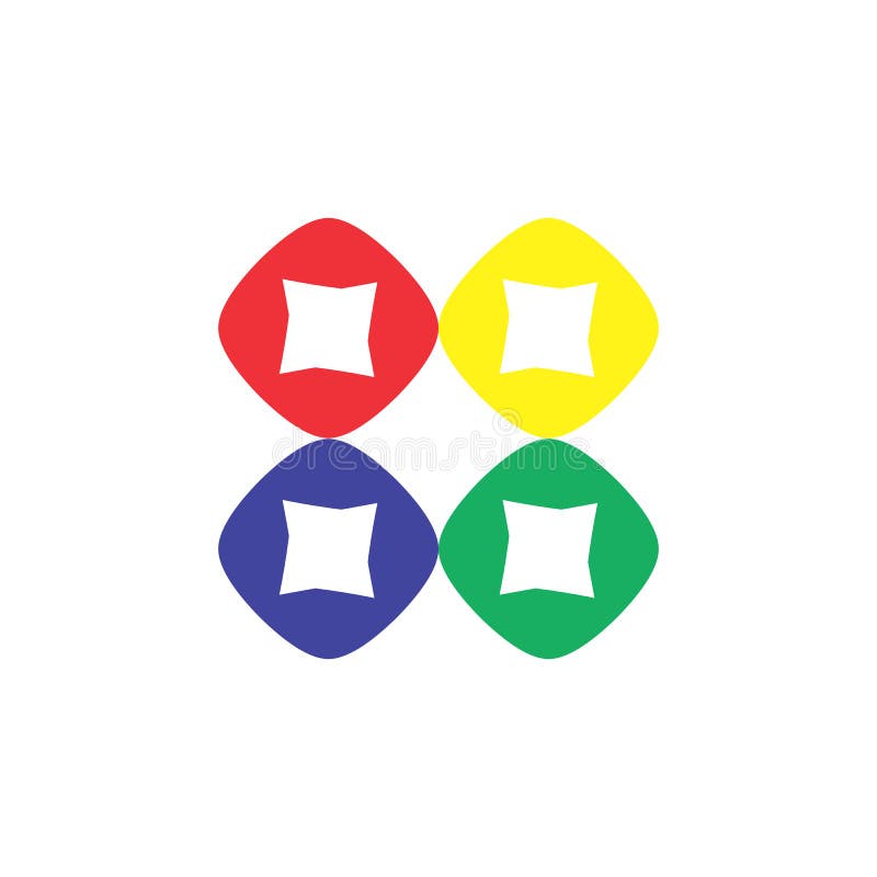 Four Abstract Cube Logo Vector Illustration Stock Vector - Illustration ...