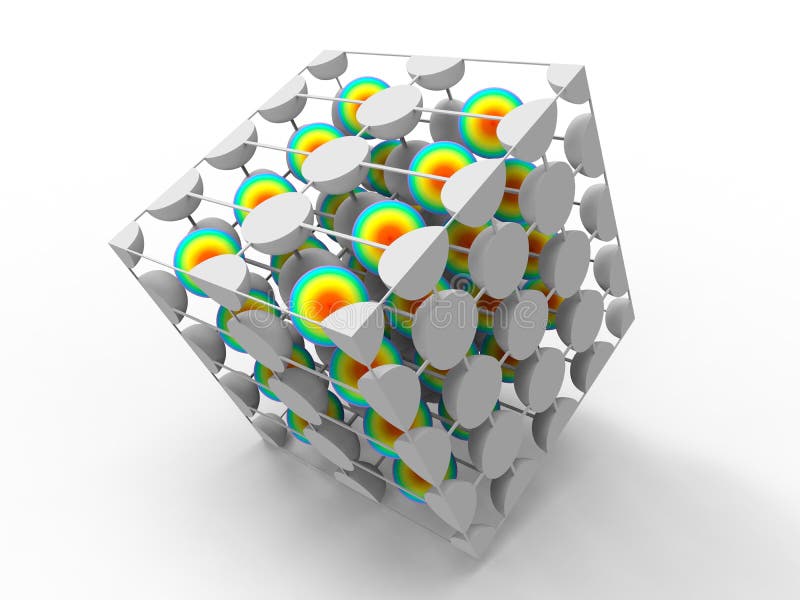 Abstract - Cube Molecule Structure Stock Illustration - Illustration of ...