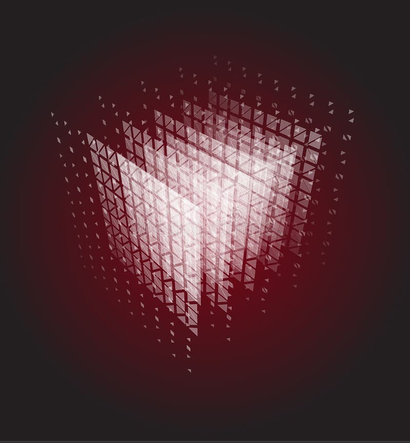 Abstract Cube of Particles, Computer Computation Power Vector ...
