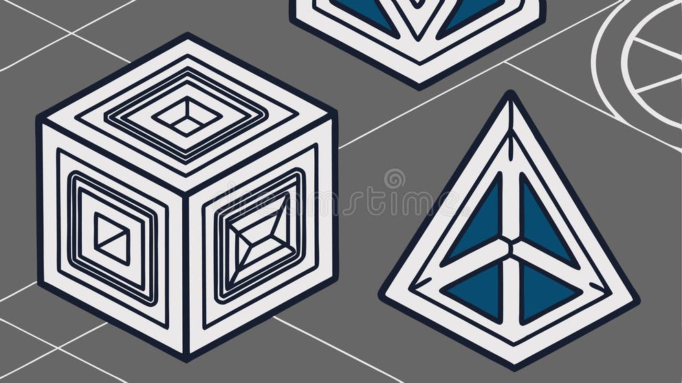 Abstract Cube Pattern Geometric Cubes and Abstract Cube Design ...