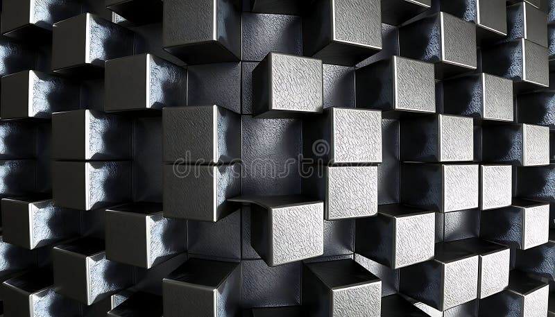Abstract Cube Pattern, Metallic, Geometric, Background, Design, Stock Photo, Generative AI Stock ...