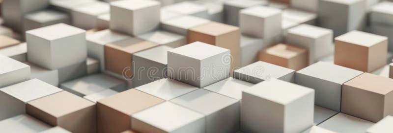 Abstract Cube Pattern in Neutral Color. Monochromatic Cubes in ...