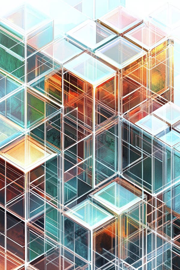 Abstract Cube Patterns for Tech Startup Flyers. Stock Illustration - Illustration of ...