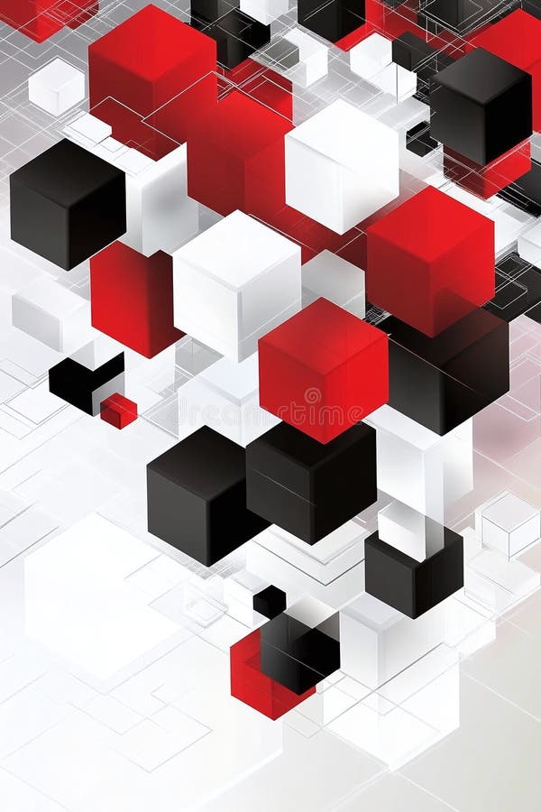 Abstract Cube Patterns for Tech Startup Flyers. Stock Illustration ...