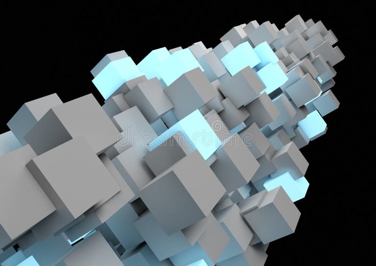 Abstract cube pillar stock illustration. Illustration of blue - 21371092