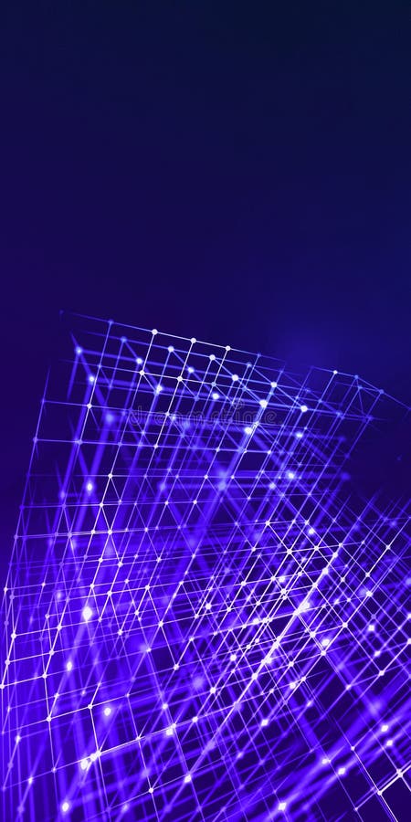 Abstract Cube-shaped Dots Connection Background Stock Illustration ...