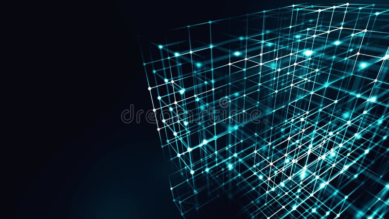 Abstract Cube-shaped Dots Connection Background Stock Footage - Video ...