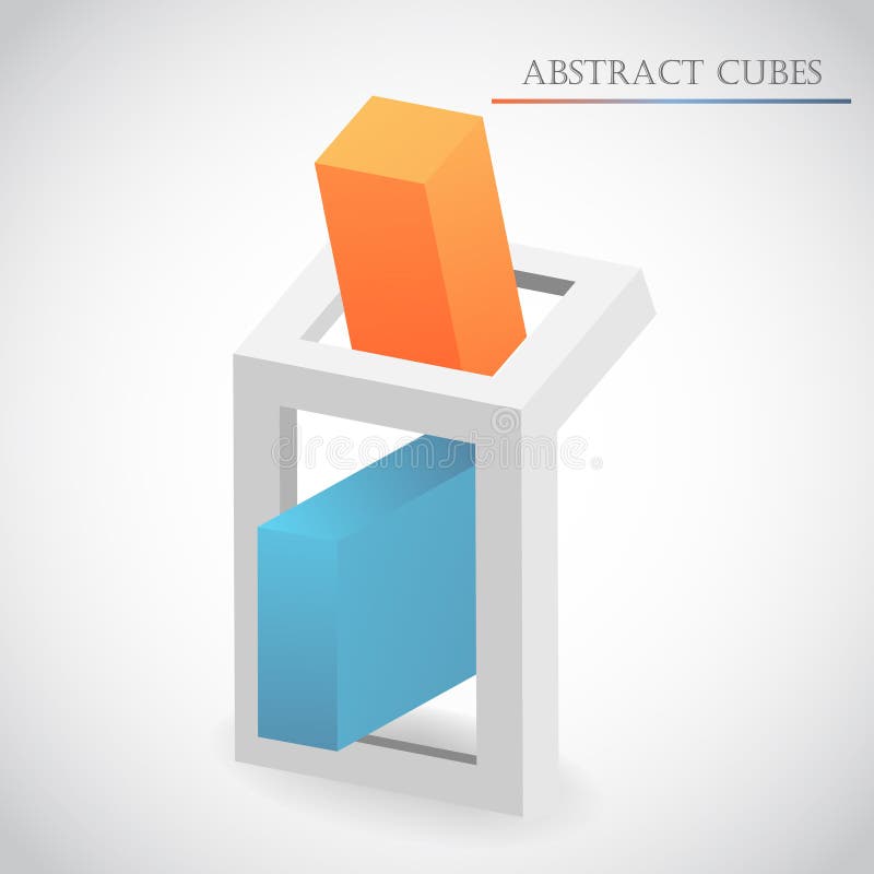 Abstract cube vector stock vector. Illustration of blue - 34365309