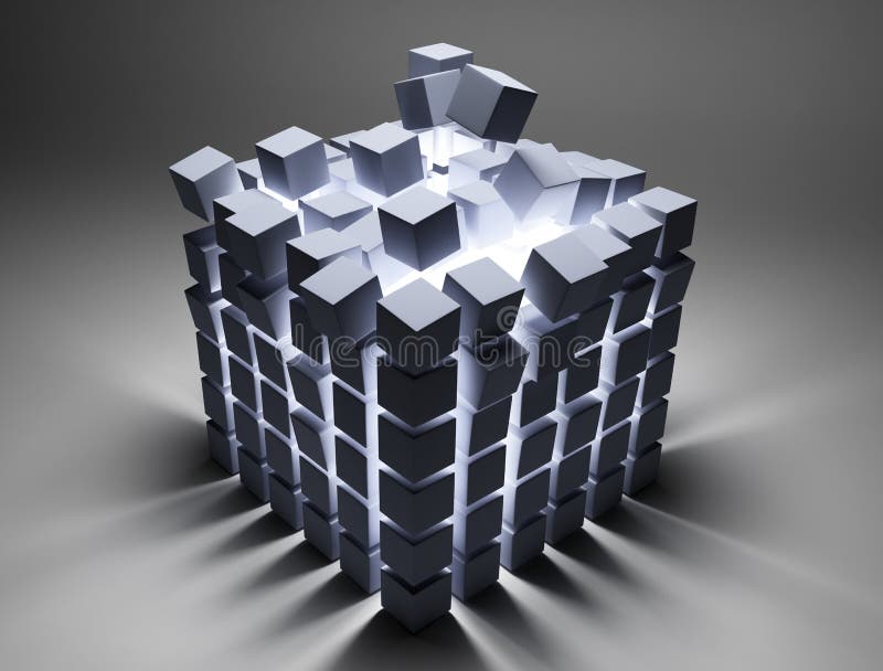 Abstract cubes stock illustration. Illustration of explosion - 19650474