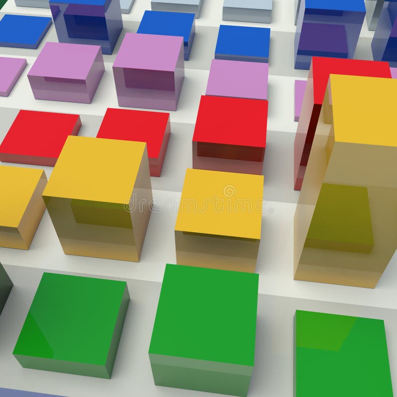 Yellow cube matrix stock illustration. Illustration of render - 8796793