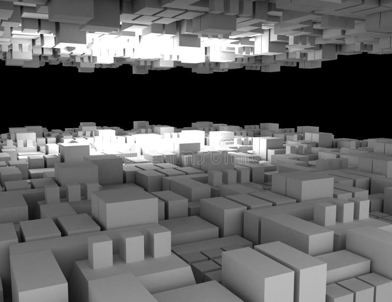 Abstract Cubes Background City 3d. 3d Rendered Illustration Stock ...