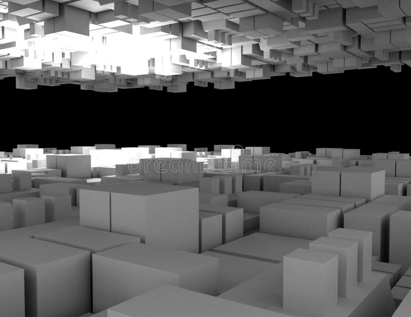 Abstract Cubes Background City 3d. 3d Rendered Illustration Stock ...