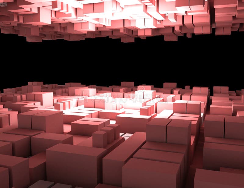 Abstract Cubes Background City 3d. 3d Rendered Illustration Stock ...