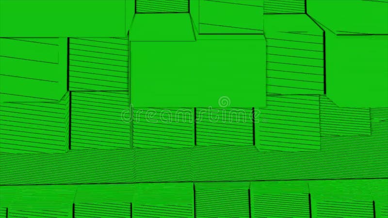 Abstract Cubes Background Random Motion Loopable Animation Green