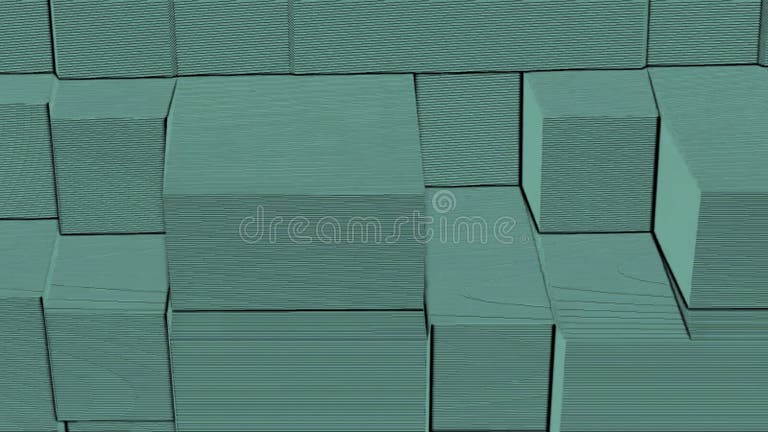 Abstract Cubes Background Random Motion, Loopable Animation. Green Cubes Stock Illustration ...