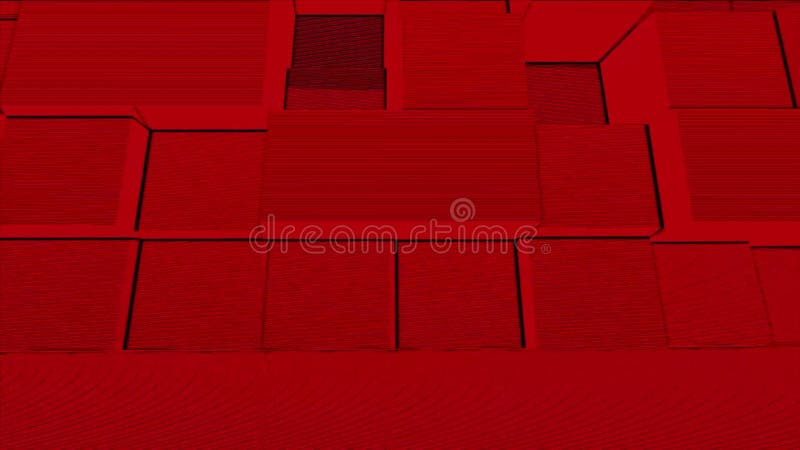 Abstract Cubes Background Random Motion Loopable Animation Red Cubes