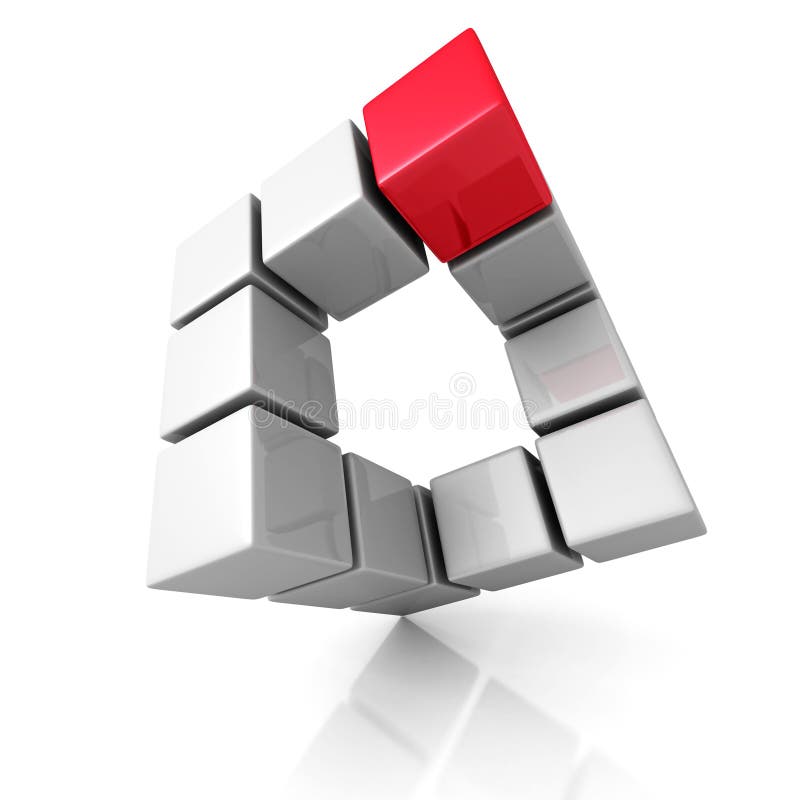 Abstract Cubes Construction with Different Red One Stock Illustration ...