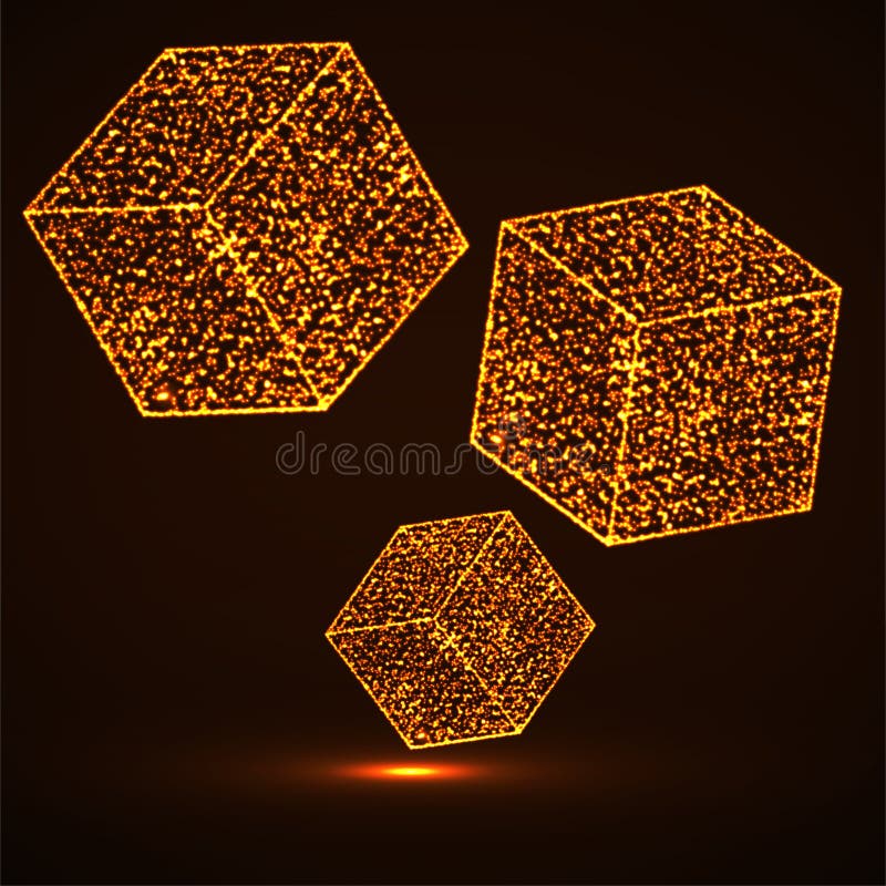 Abstract Cubes with Glowing Particles Stock Vector - Illustration of ...