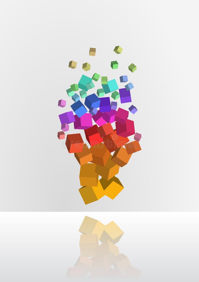 Abstract cubes stock vector. Illustration of particle - 53632572