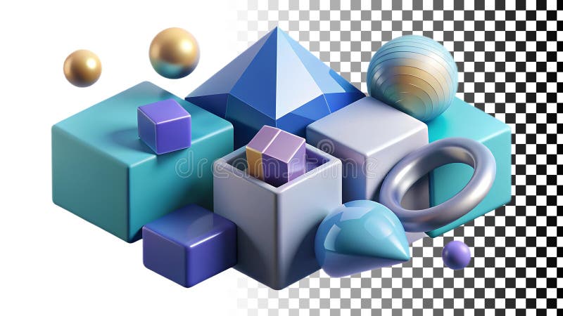 Abstract Cubes Stack, Geometric Shapes, 3D Blocks, Modern Design Png ...