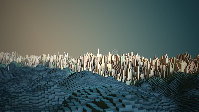 Abstract Cubic Art - 3D Rendering Stock Illustration - Illustration of ...