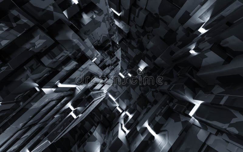 Abstract Cubic Design with Metallic Technology Surface 3d Render ... Abstract Cubic Design with Metallic Technology Surface 3d Render ...