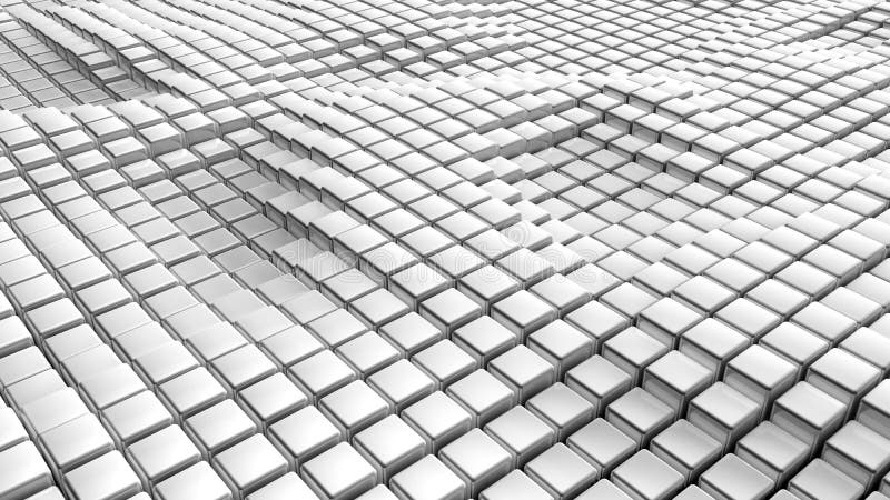 Abstract Cubic Landscape Background. 3d Rendering Illustration. White ...