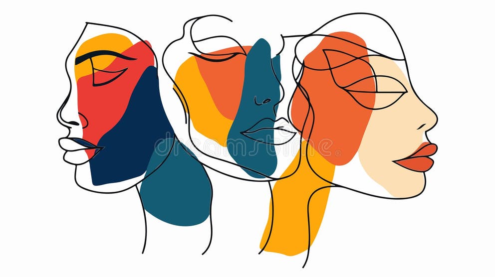 Abstract Cubism Art Drawing with Cubist Forms. Stock Vector ...