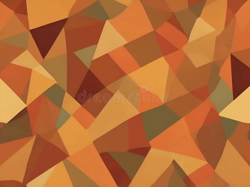Abstract Cubism Color of Autumn Tone Background, Pattern Illustration ...