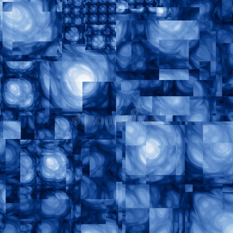 Abstract Cubist Fractal Blue Background Stock Illustration ...