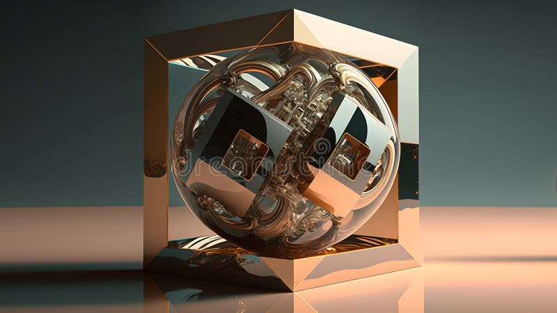 Abstract Cuboid Representation Of Fourth Dimension Space Neural Network Generated Art Stock
