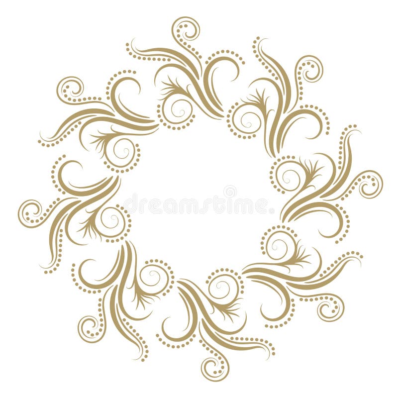 Abstract Gold Curly Design Element Set on White Background. Dividers in ...