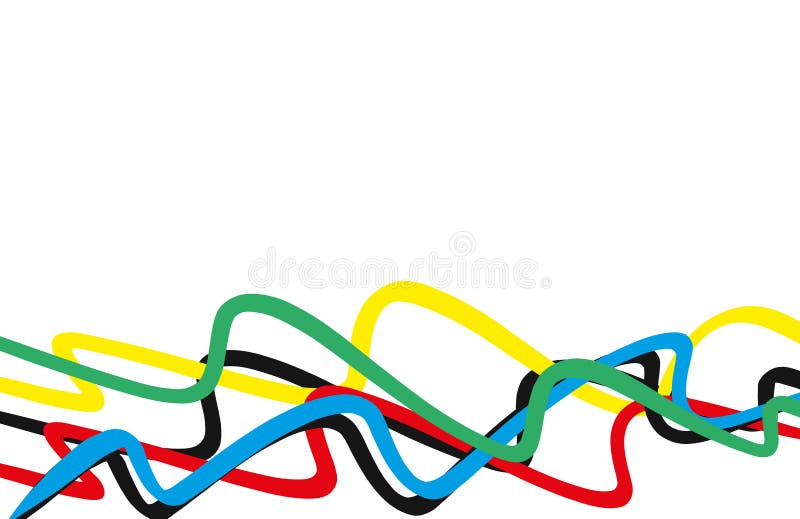Abstract Curly Line with Olympics Color. Stock Vector - Illustration of ...